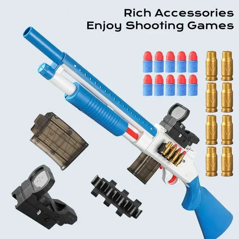 Soft Bullet Shotgun Light Saber Toys With Shell Spray Slider Loading ...