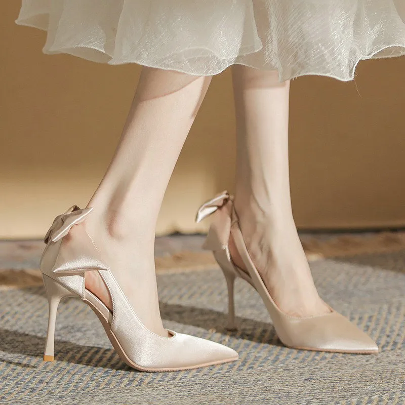 Wholesale 2024 New Spring/Autumn Women's Thin Heel Pumps Solid Pointy Color, Shallow Mouth ...