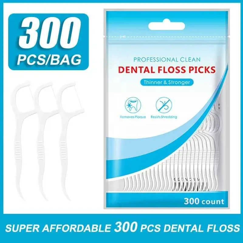 Flat Disposable Ultra-Fine Floss Picks, Portable Flossing Toothpicks ...