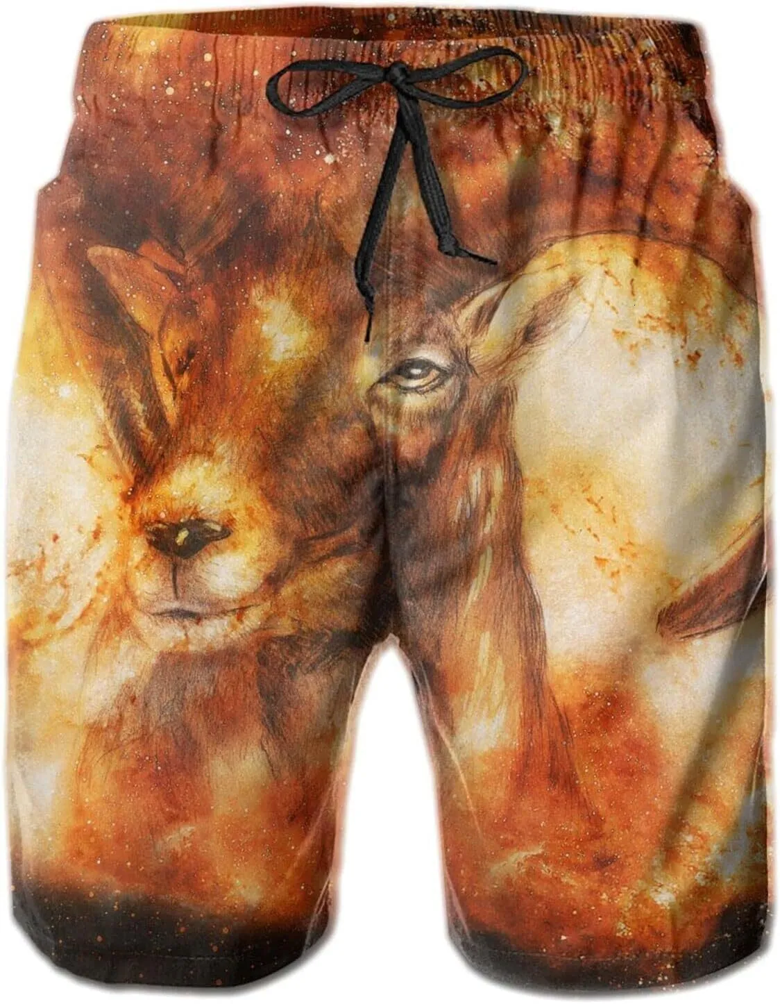 Mighty Sheep 3D Printed Men's Swim Trunks Quick Dry, Casual Beach Mens ...