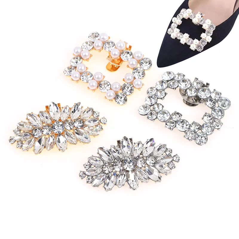 Shiny Crystal Shoe Clips: Rhinestone Bow Charm, Wedding & Party ...