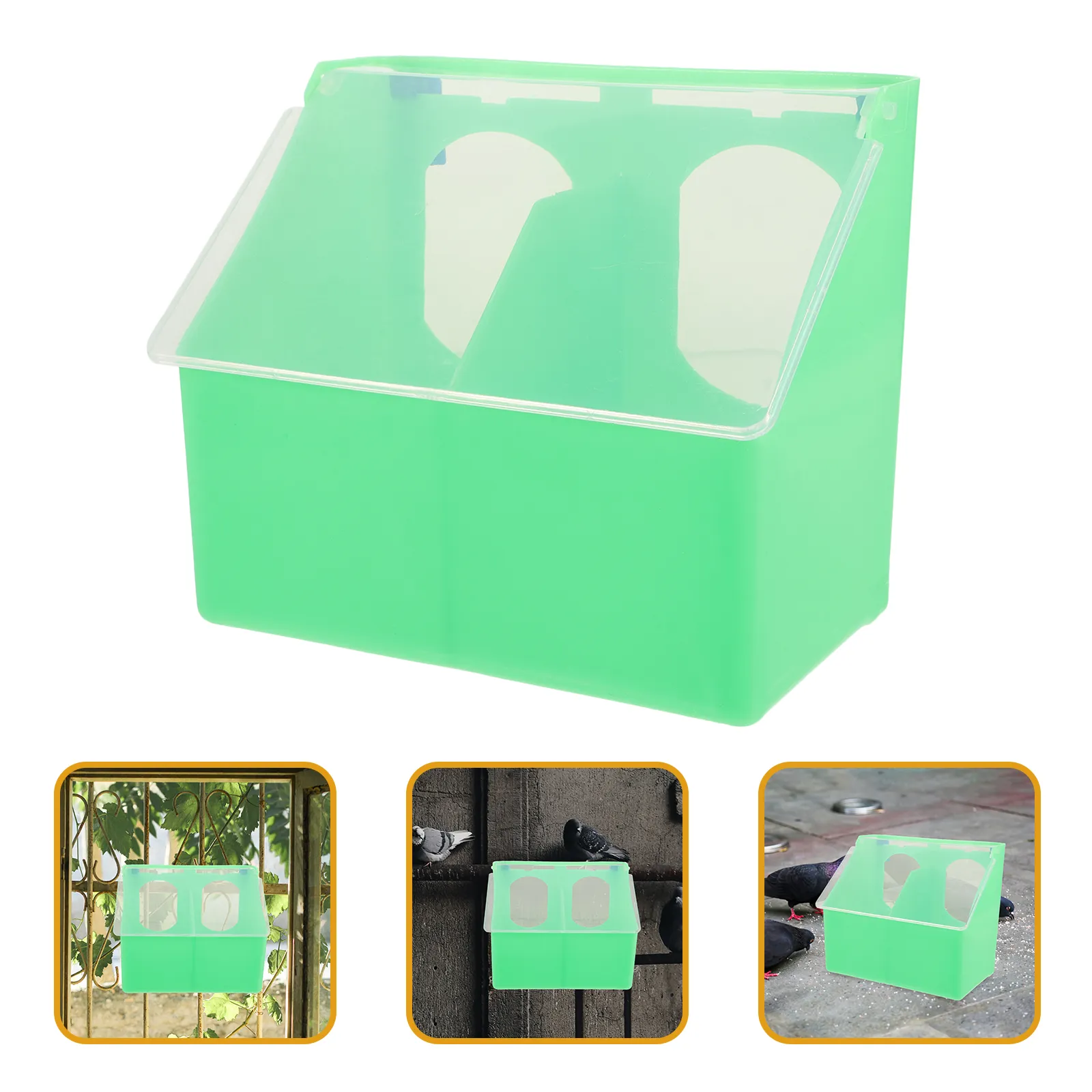 DHgate.com:"Durable Plastic Pigeon Feed Box: Lidded Feeder with Built ...