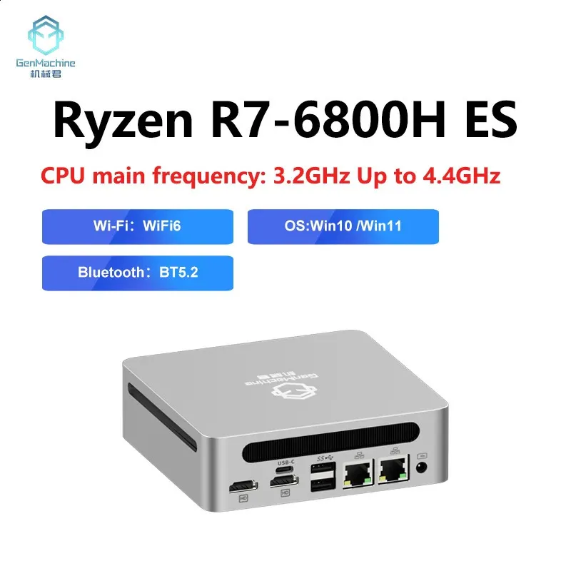 Genmachine R7 6800H ES Ryzen 6000 Mini Pc With Windows 11, WiFi 6, Gaming 8ores, 16 Threads ...