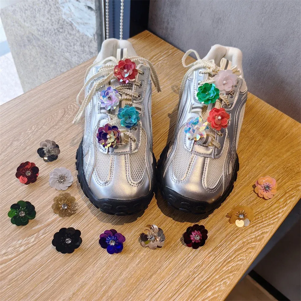Sparkling Shoe Charms: Handmade Beaded Flower Shoe Laces Clips ...