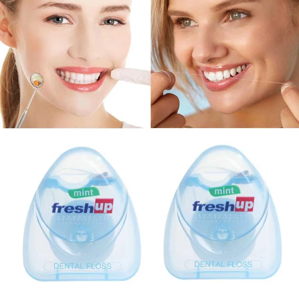 Portable 50M Micro Wax Reach Dental Floss Stick Interdental Brush With ...