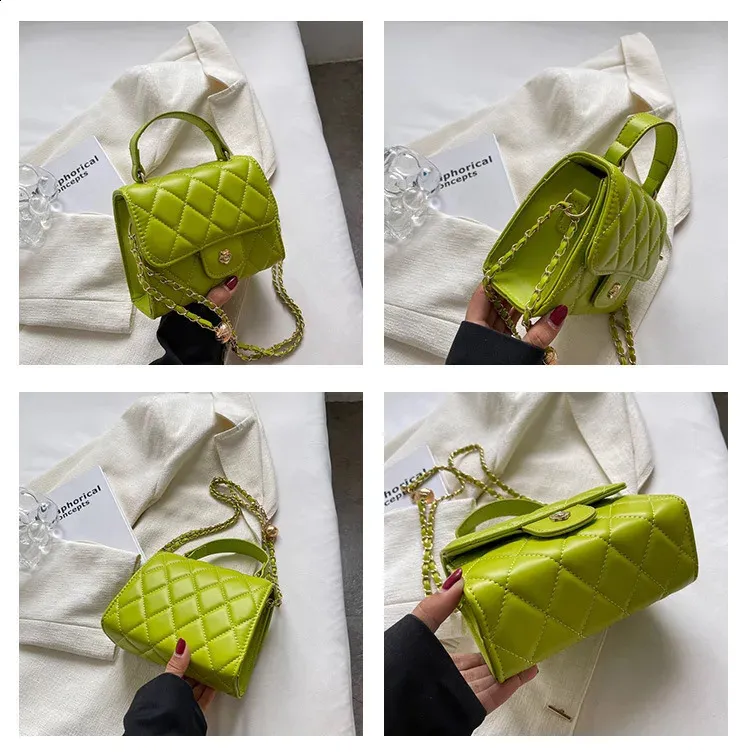 Plaid Chain Strap Shoulder Bag - Stylish Crossbody Purse, Premium ...