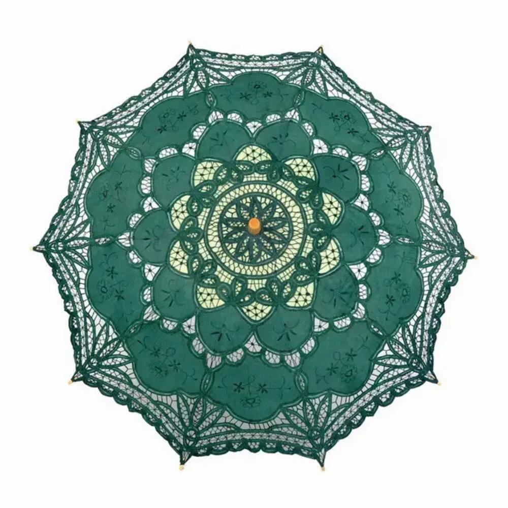 Bridal Battenburg Lace Cotton Parasol Handmade Embroidered Sun Umbrella ...
