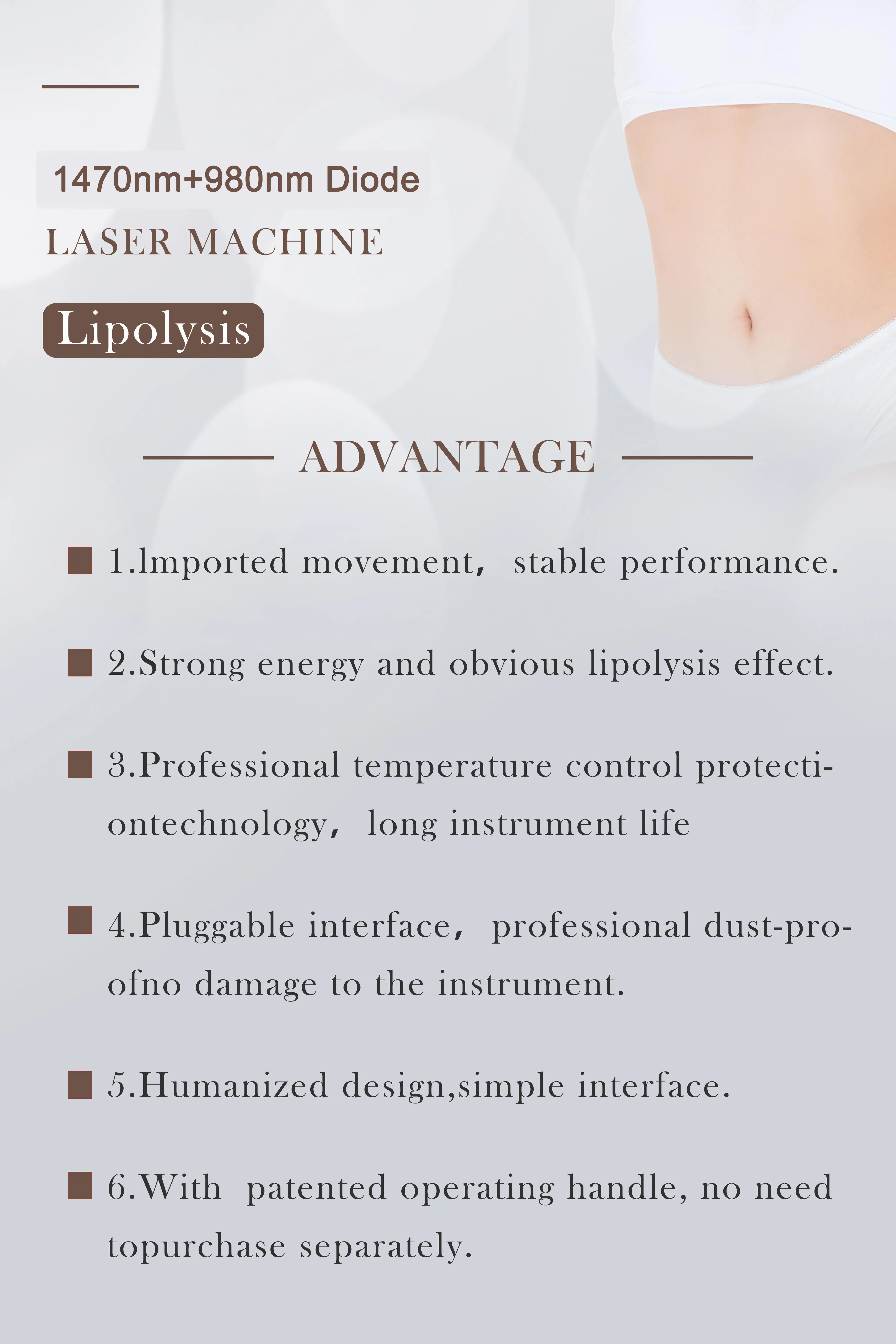 Portable 2 Wave Diode Laser Fat Dissolving Body Contouring Back Machine ...