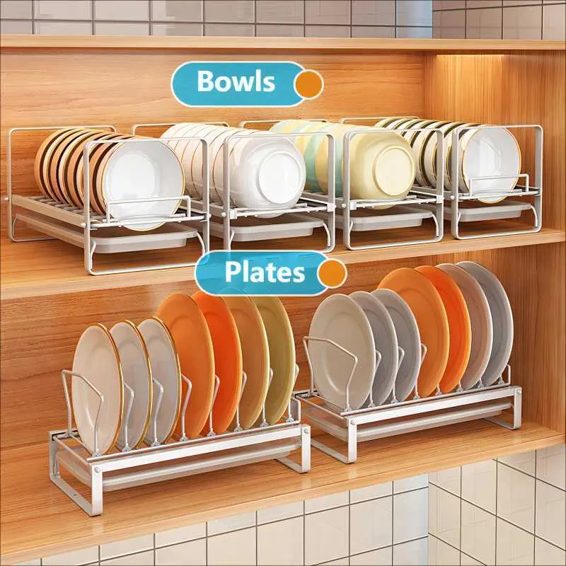 Stackable Dish Drain Shelf Organizer For Countertops, Cabinets, And ...