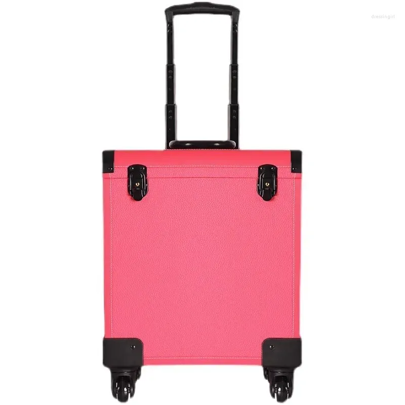 Professional Pink Makeup Trolley Case - Beauty Nail Art Organizer ...