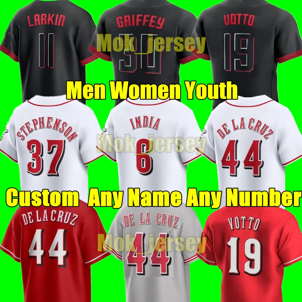 2024 Custom Baseball Jersey Reds Joey Votto, Elly De La Cruz, Jonathan ...