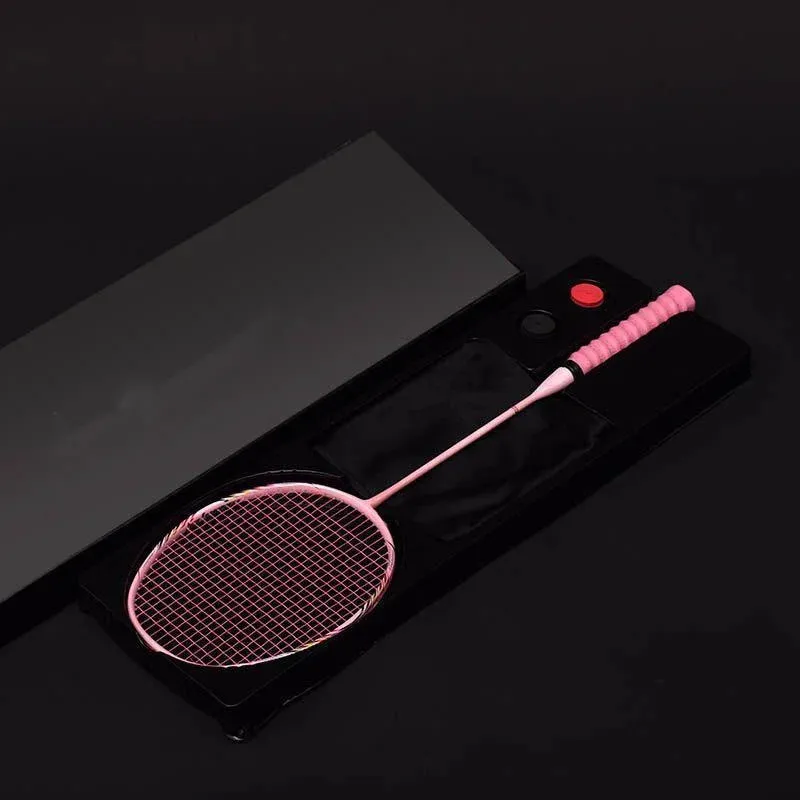 Gift Box 8U Badminton Racquet, Full Carbon Handle, Ultra Light Attack ...