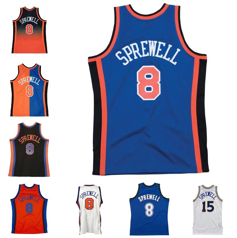 Latrell Sprewell #8 Basketball Jersey 1998 99 & 03 04 Hardwood Classic ...