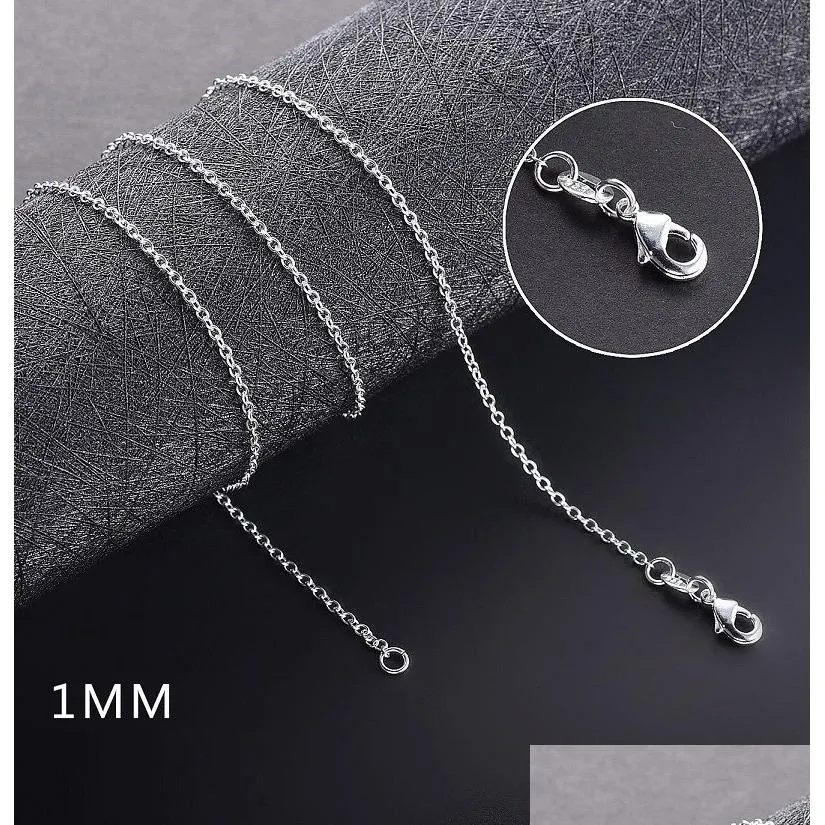 DHgate.com:925 Sterling Silver Rolo Chain Necklace for Women, 1mm Thick ...