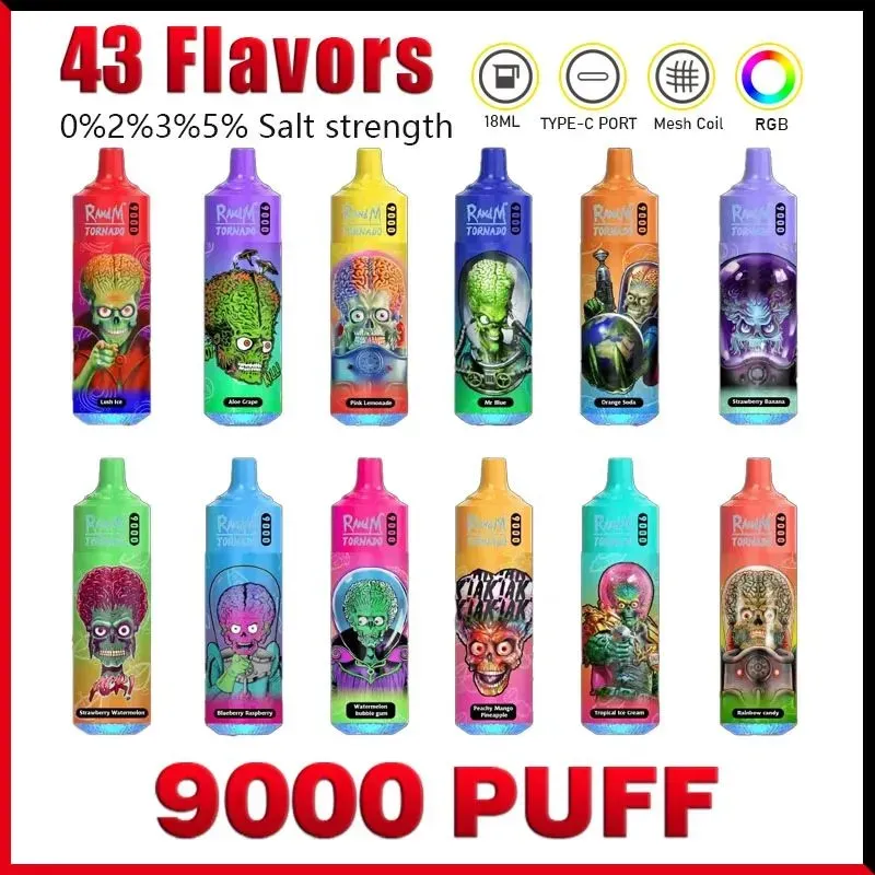 Original Randm Tornado 9000 Puff Disposable E Cigarettes With Verified