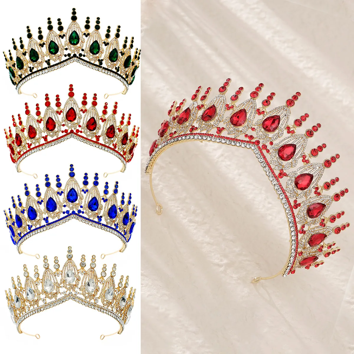 Baroque Rhinestone Bridal Crown Headdress For Women Elegant Crown Hair ...