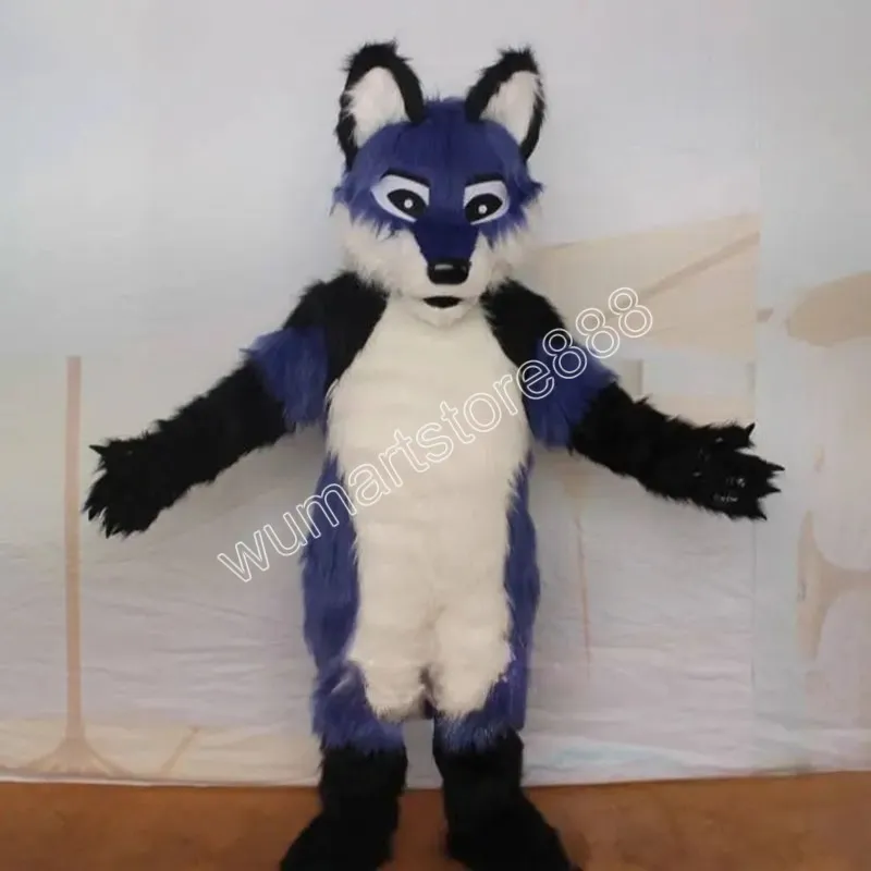 Halloween Super Cute Long Fur Furry Fox Mascot Costume for Birthday ...