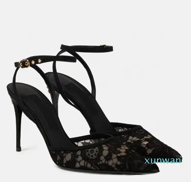 Luxury Womens Designer Stiletto Heel Sandals: Canvas, Lace, Pointed Toe ...