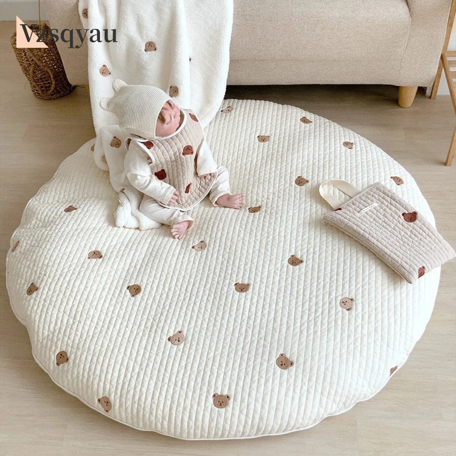 DHgate.com:Soft Cotton Crawling Blanket for Babies, Round Floor Carpet ...
