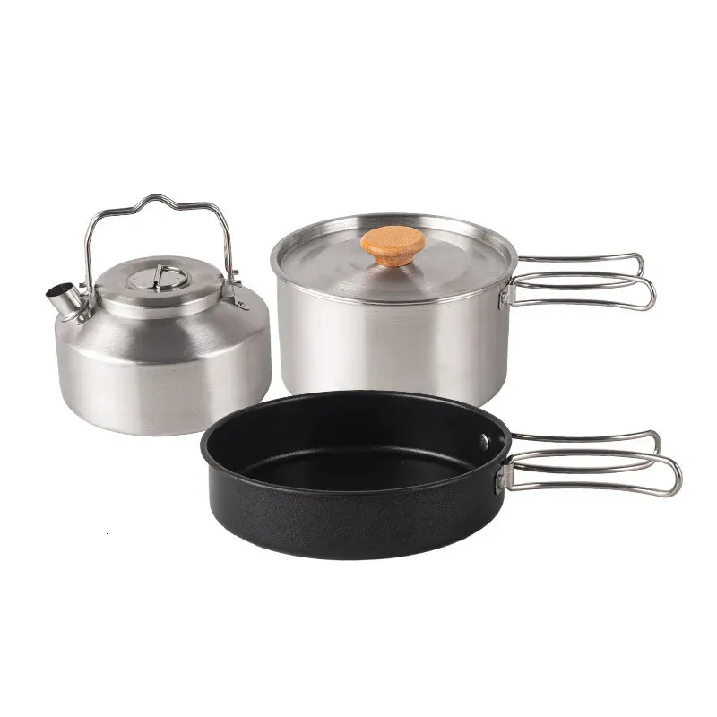 Lightweight Camping Cookware Kit - Stainless Steel Outdoor Cooking Set ...