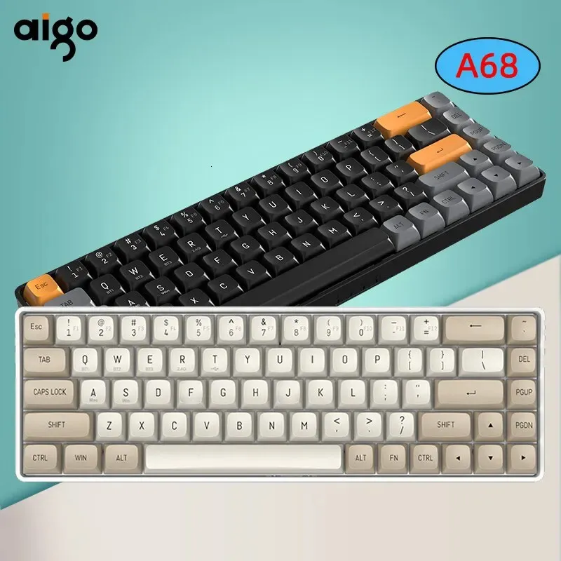 Aigo A68 Gaming Keyboard: 24G Wireless, Mechanical, Rechargeable ...