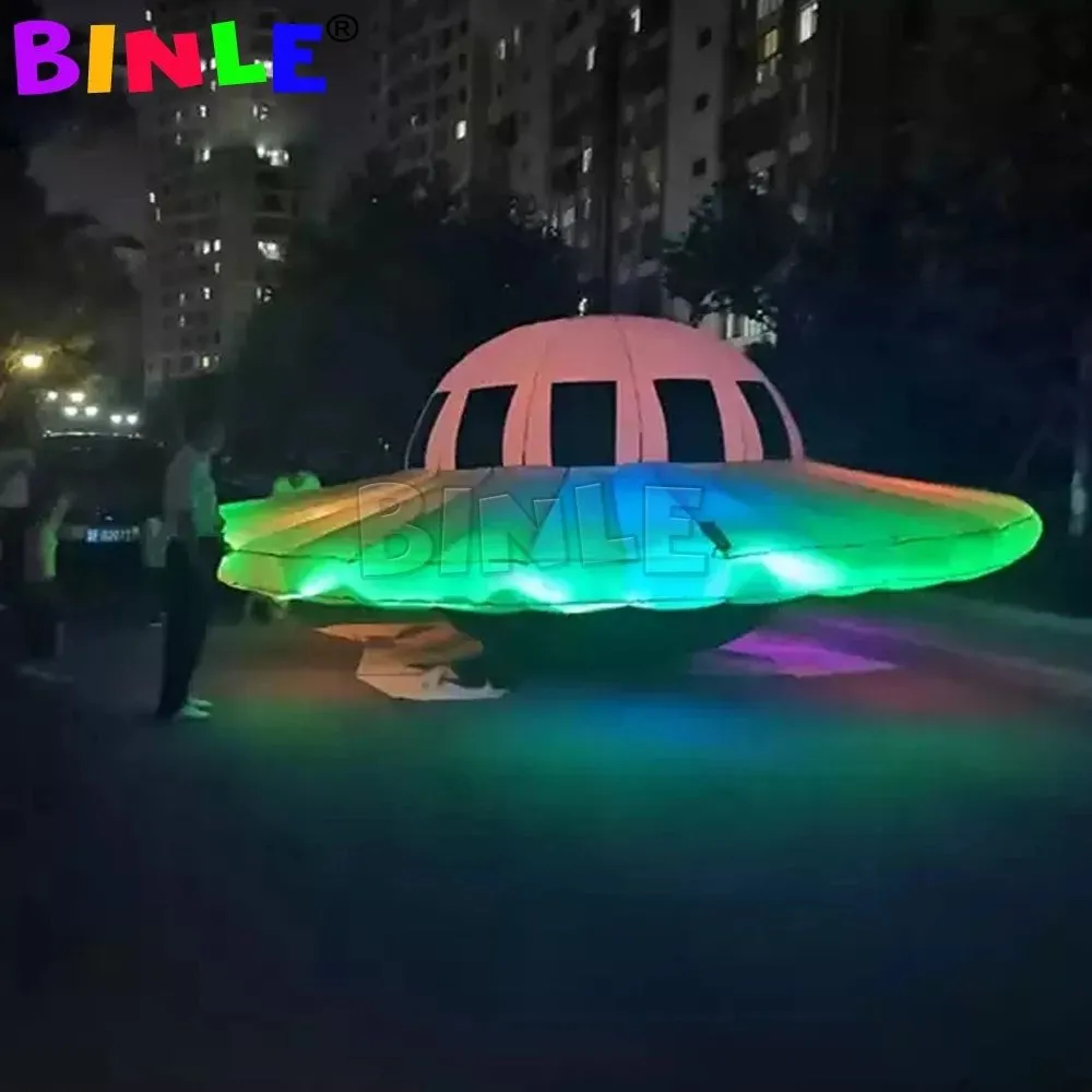 LED Giant Inflatable UFO Advertising Flying Illusion Cup And Saucer ...
