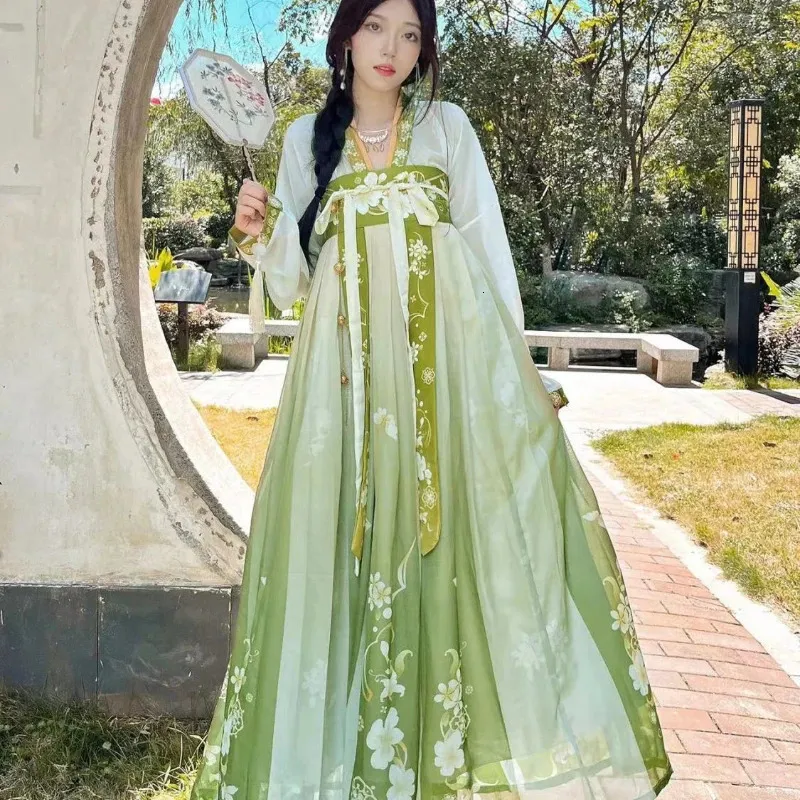Elegant Hanfu Clothing: Chinese Style Fairy Costume, Tang Dynasty ...