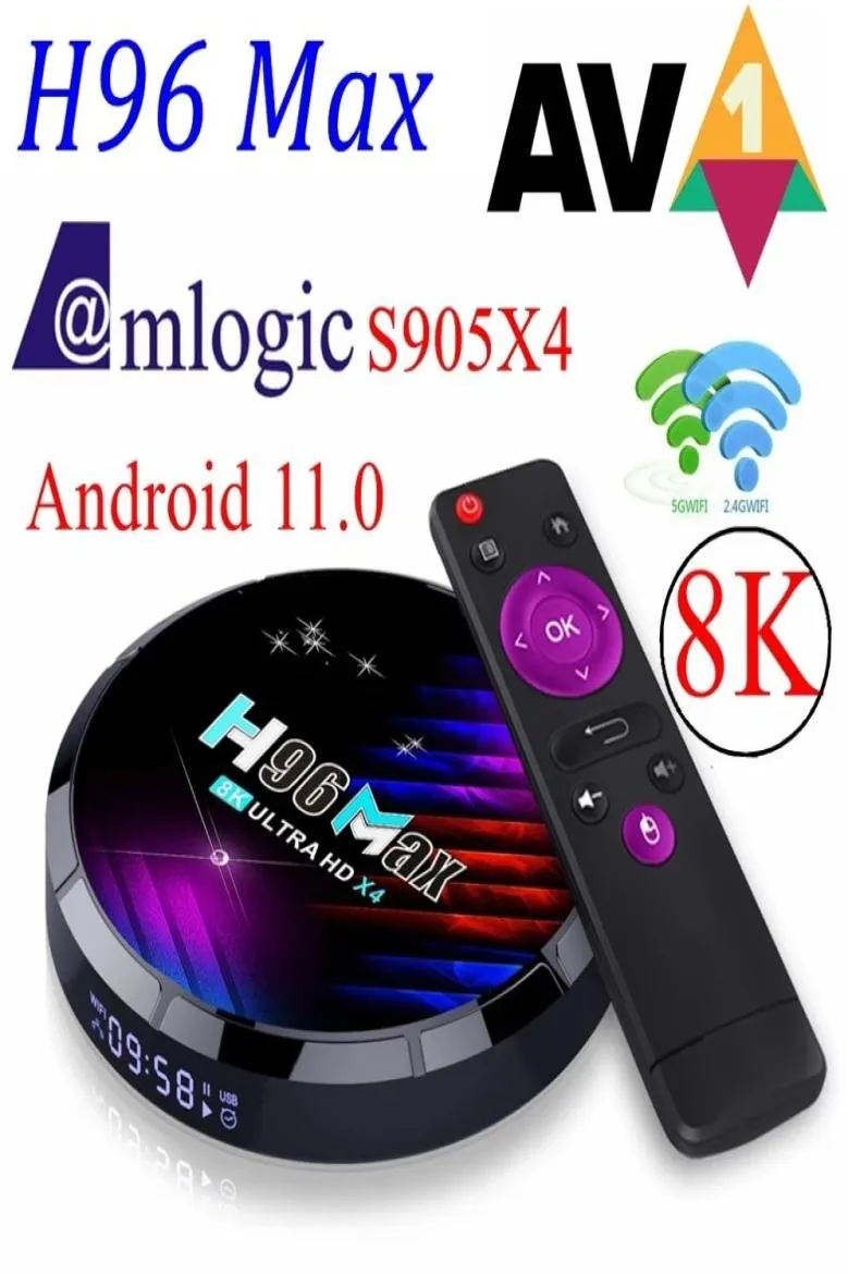 Max Amlogic S905X4 Android 11 8K TV Box: Dual WiFi, 4GB/32GB/64GB, BT, AV1, H96 Max Smart Media ...