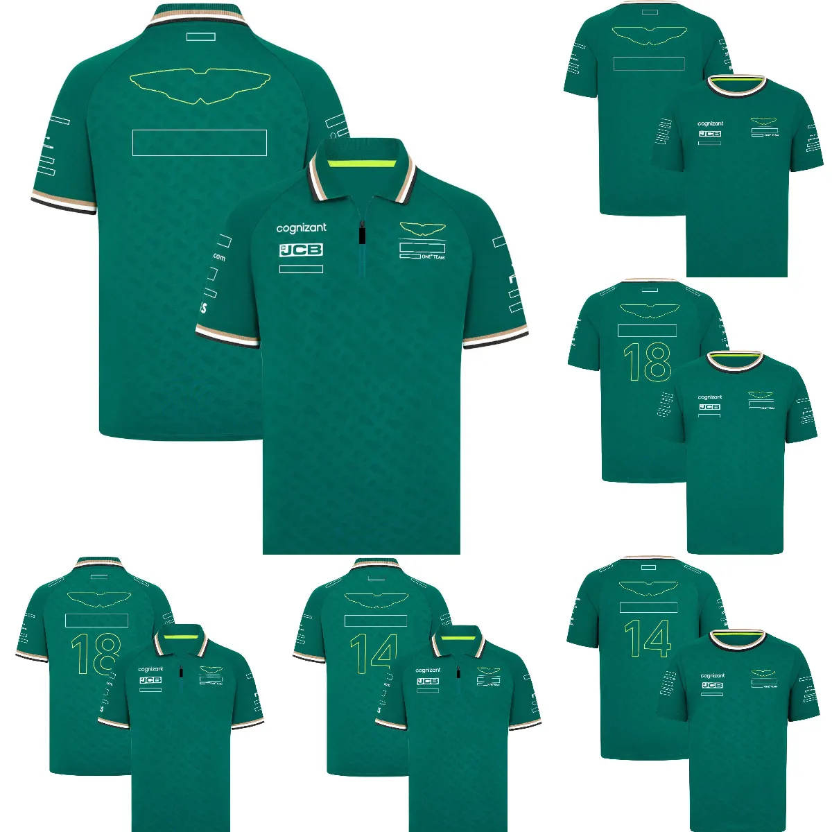 2024 New F1 Team Mens Polo Shirt T-shirt Formula 1 Driver Green Racing ...