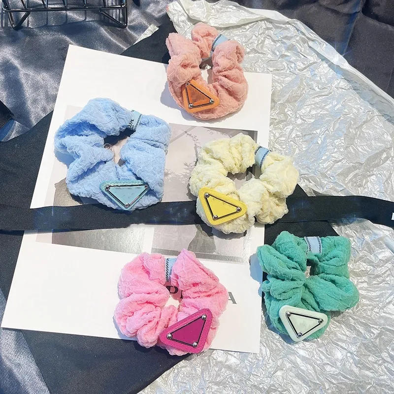 Fashion Style Women's Designer Triangle Letter Hair Tie - Elastic Hair ...