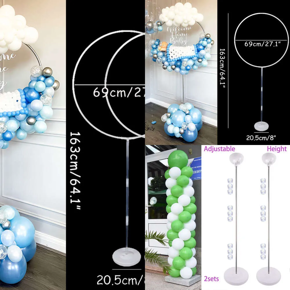 Adjustable Balloon Stand Kit - Reusable Metal Column, Plastic Base ...