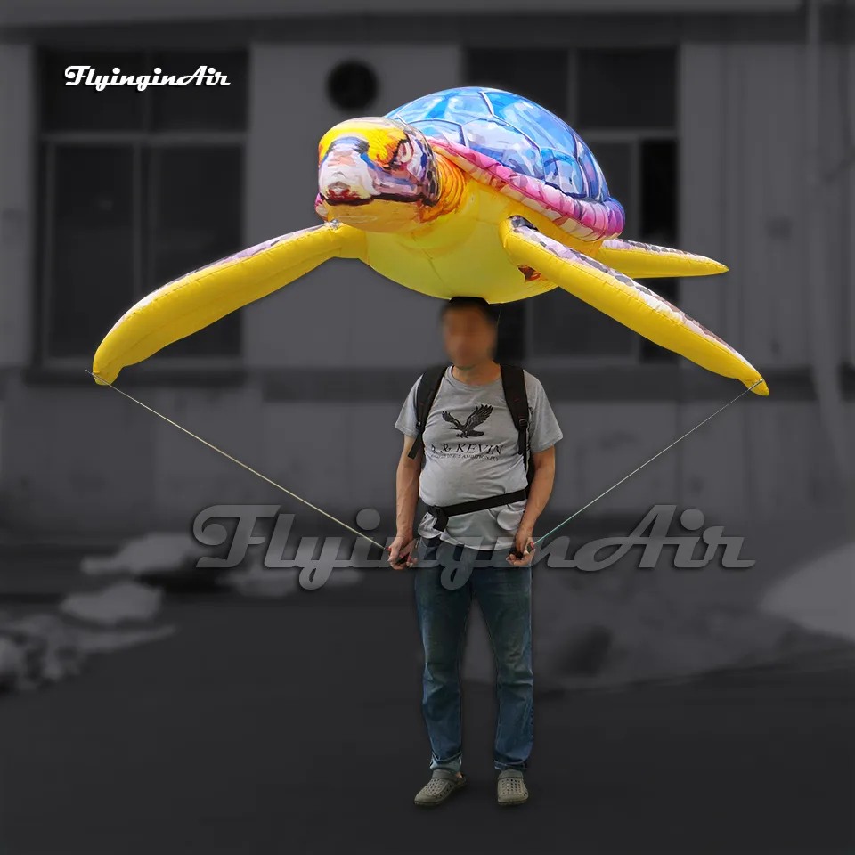 Walking Animal Balloons: 2.5m Inflatable Sea Turtle Puppet For Parades ...