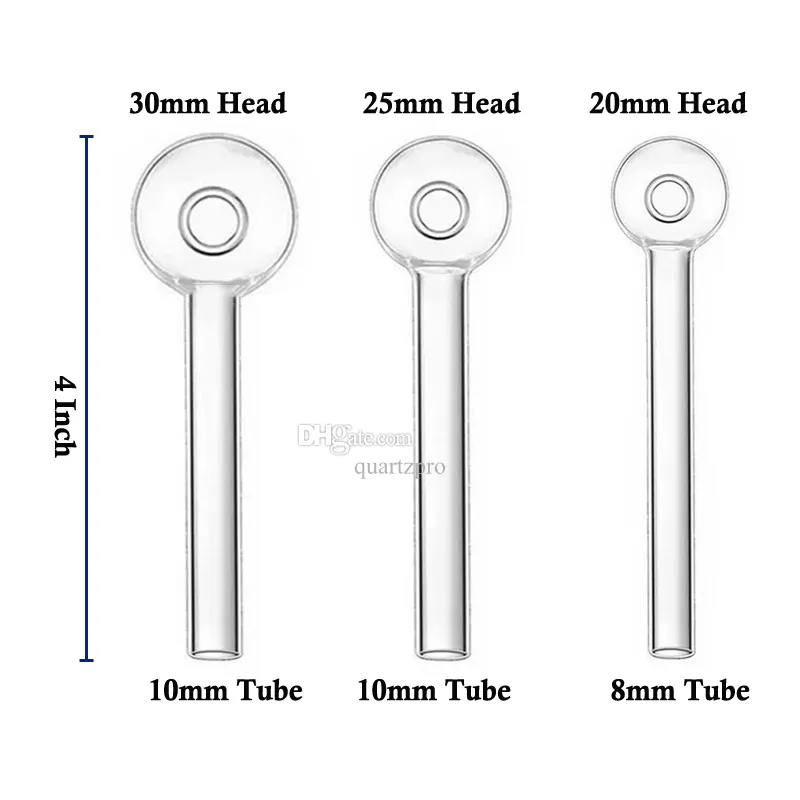 QuartzPro 3 Sizes 4 Inch Clear Glass Oil Burner Smoking Pipe With 20mm ...