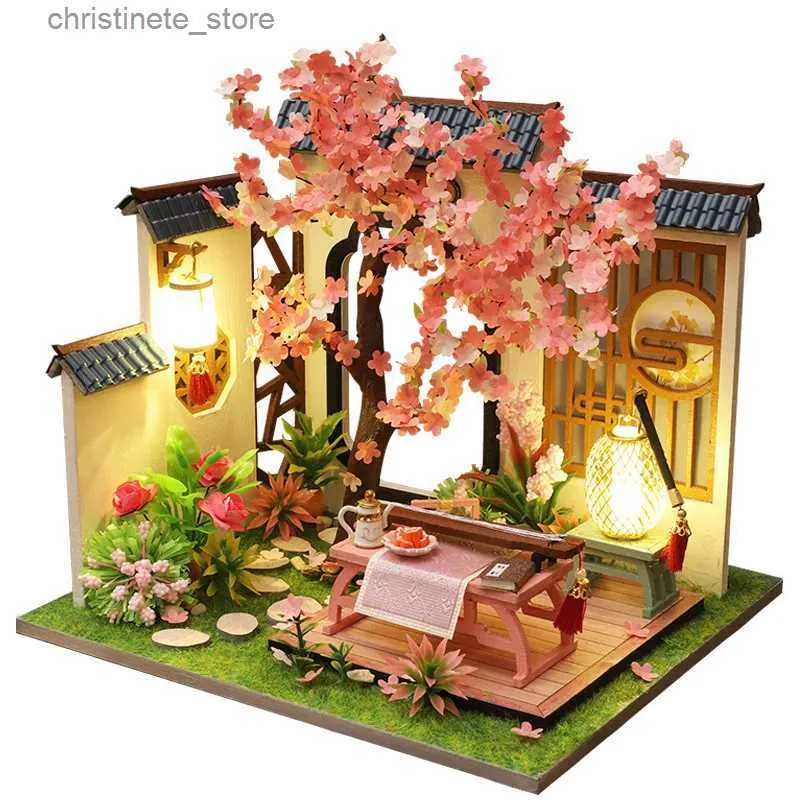 DIY Chinese Style Dollhouse Kit - Miniature Wooden House with Furniture ...