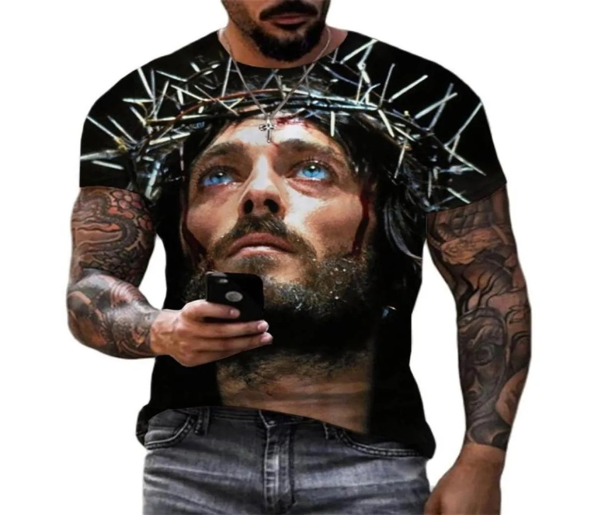Jesus Christ 3d Print T Shirts Men Women Summer Fashion Casual Short