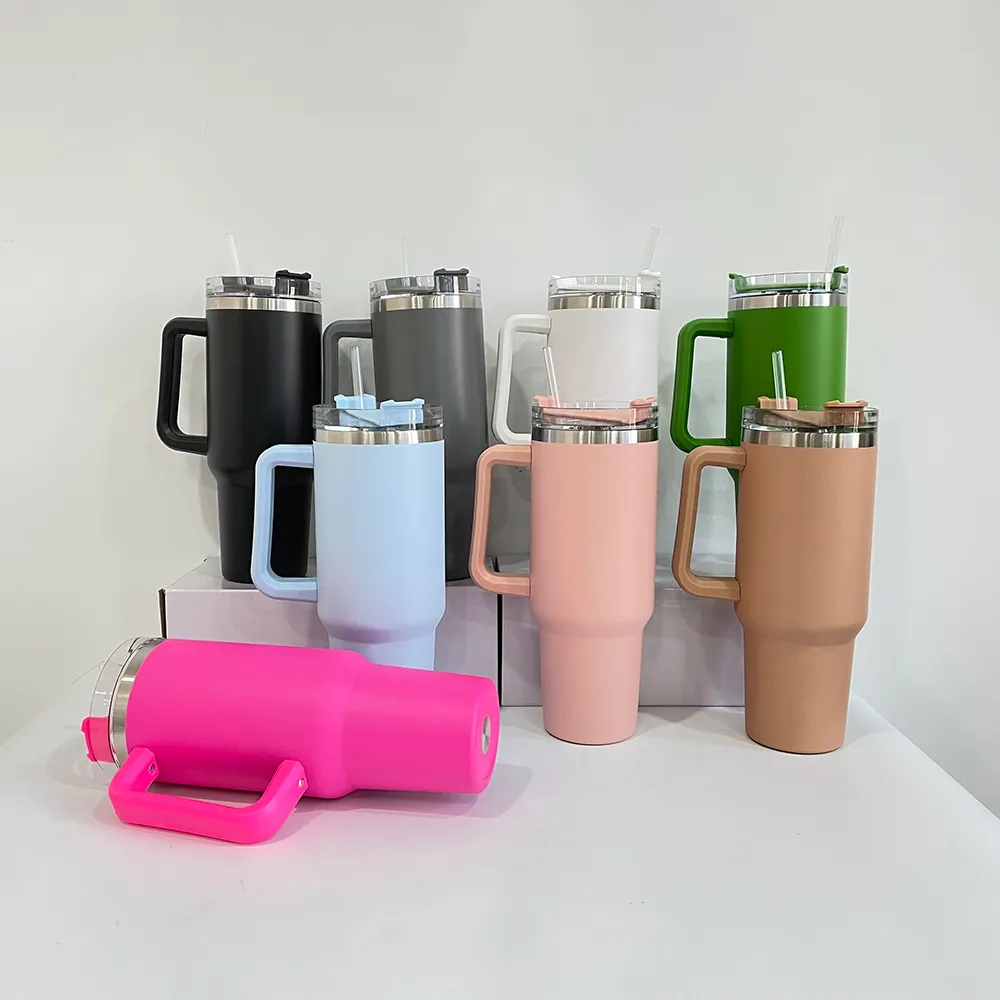 Custom Laser 40oz Multiple Colors Powder Coated Doubled Walled Travel ...