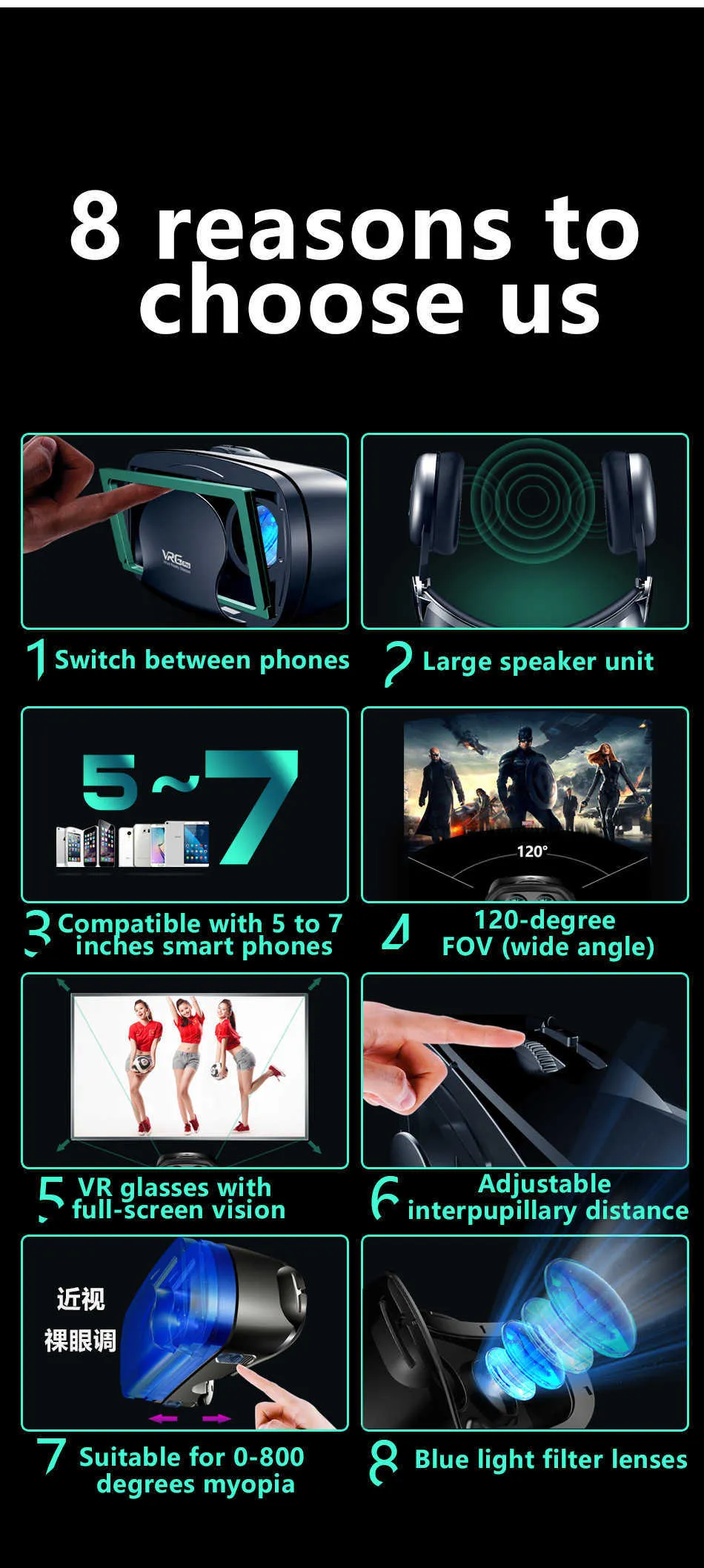 DHgate.com:VRG Pro 3D VR Glasses Virtual Reality Full Screen Vision ...