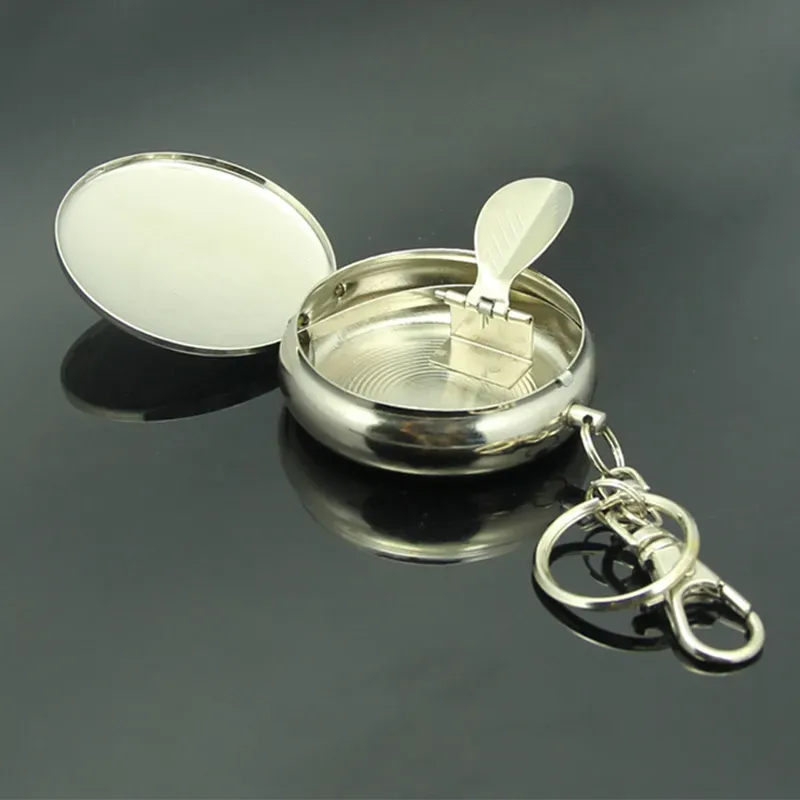 Portable Pocket Ashtray Keychain - Stainless Steel, Windproof, Outdoor ...
