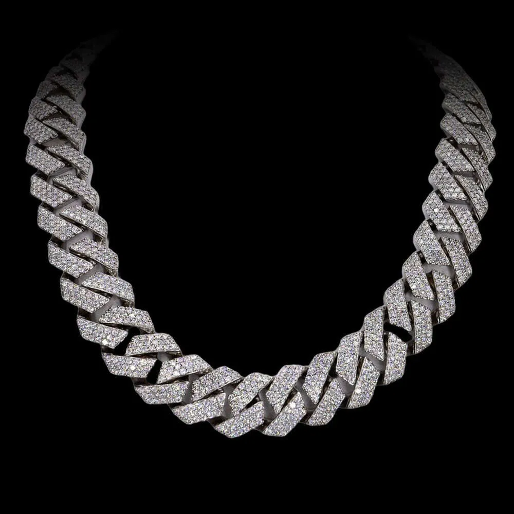 DHgate.com:3-Row Curved VVS1 Moissanite Cuban Chain in 925 Sterling ...