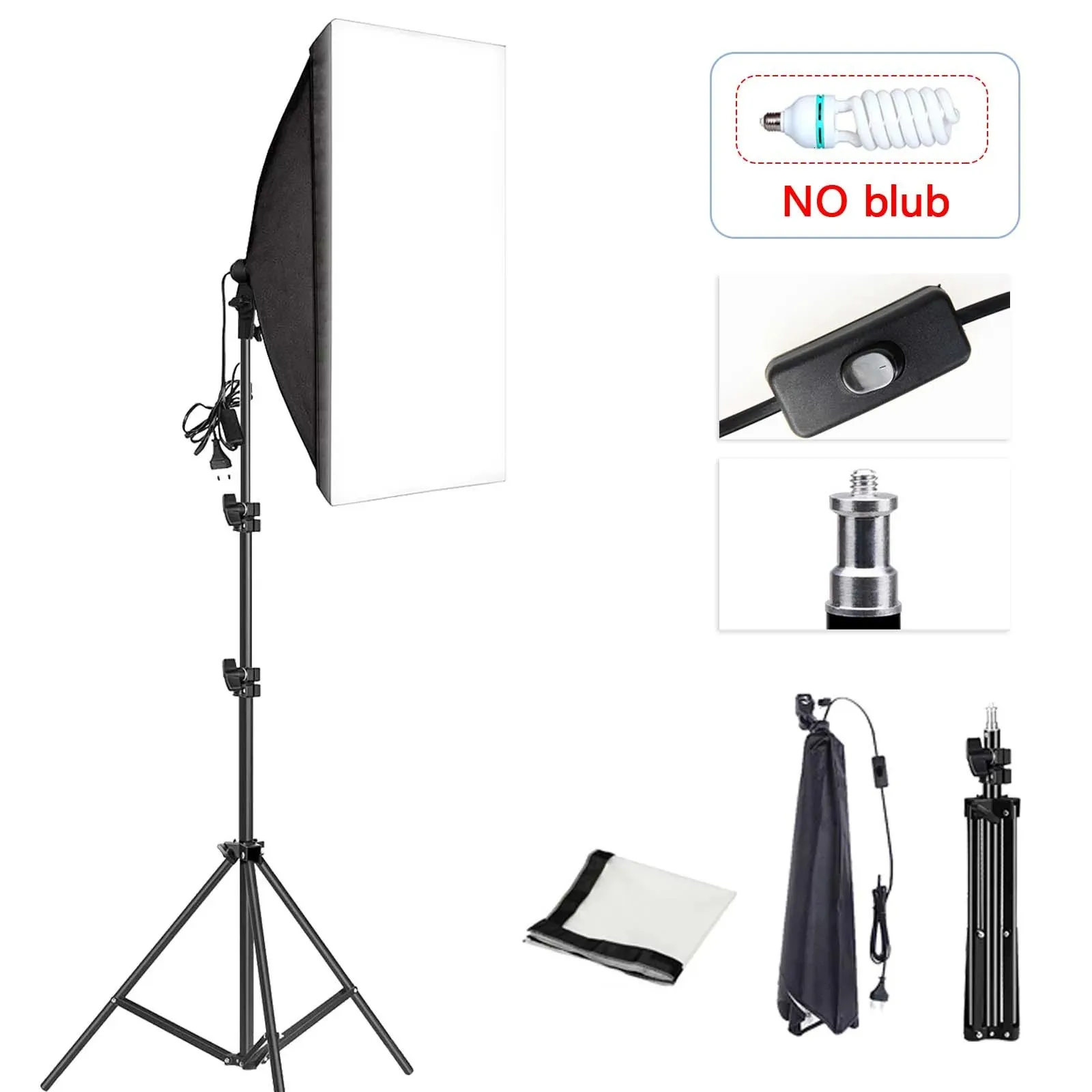 Professional Photography Softbox Lighting Kit with Tripod & Bulb ...