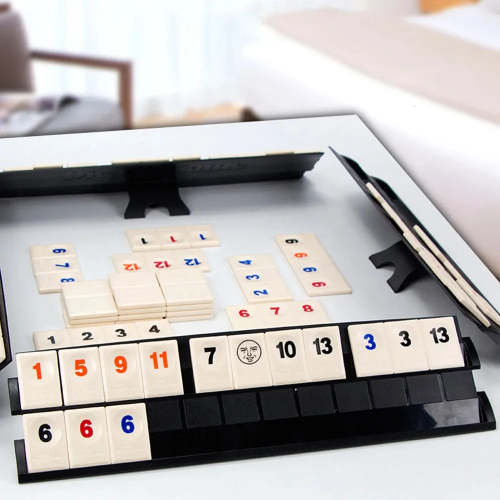 Travel Rummy Tile Game Set: Classic Board Game Fun for 2-4 Players ...