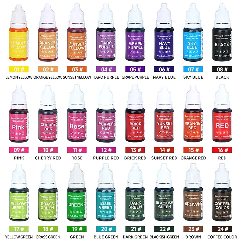 CakeCream Liquid Bottles Set 10ml/Oz, DIY Decorating For Baking ...