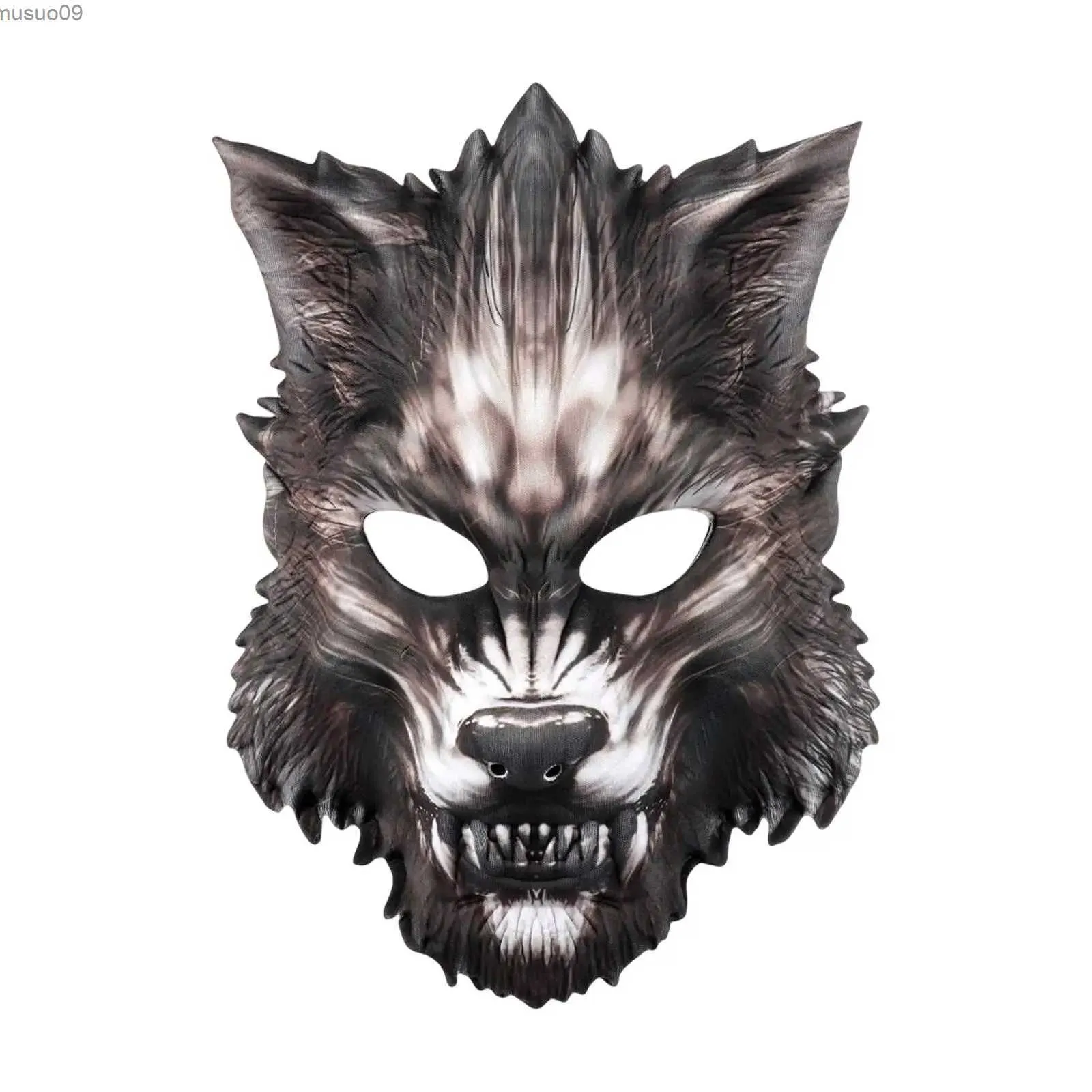 Designer Halloween Wolf Mask: Half Face Eva Werewolf Masque Effrayant ...