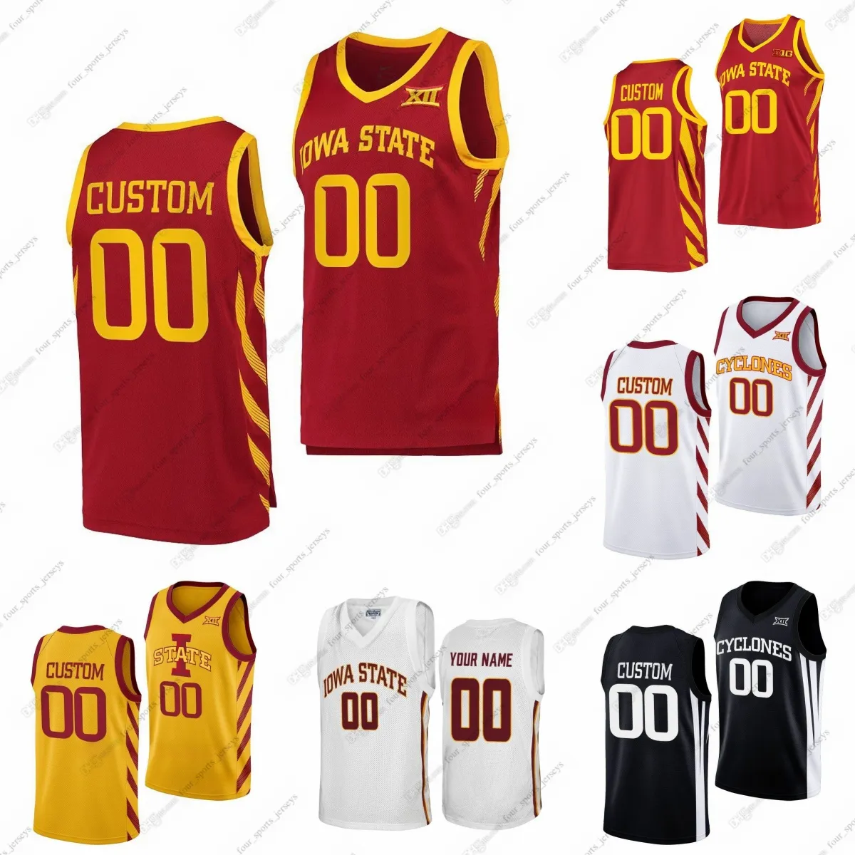 Custom Iowa State Cyclones College Basketball Jersey - Kelderman, King ...