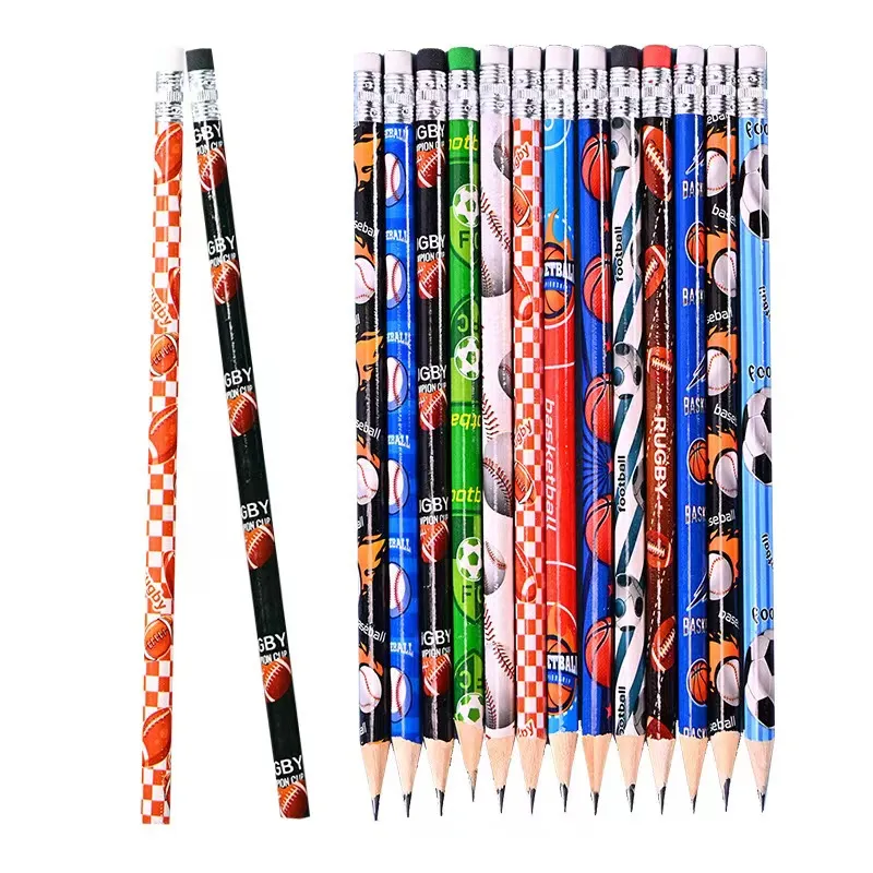 Sports Theme Colored Pencils Set - Baseball, Basketball, Rugby ...