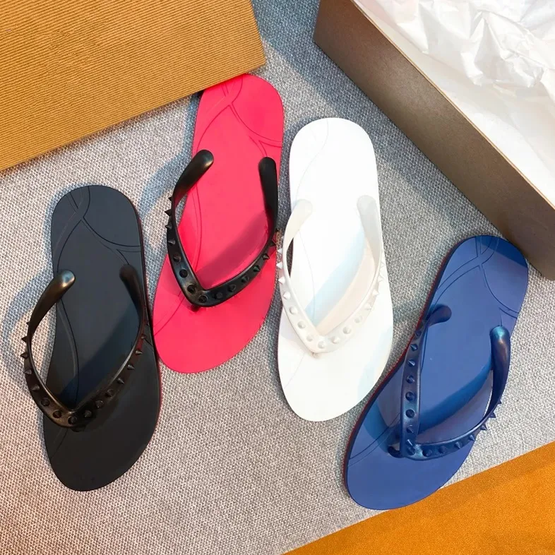 Red Designer Flip Flops: Stylish Unisex Beach White Thong Sandals With ...