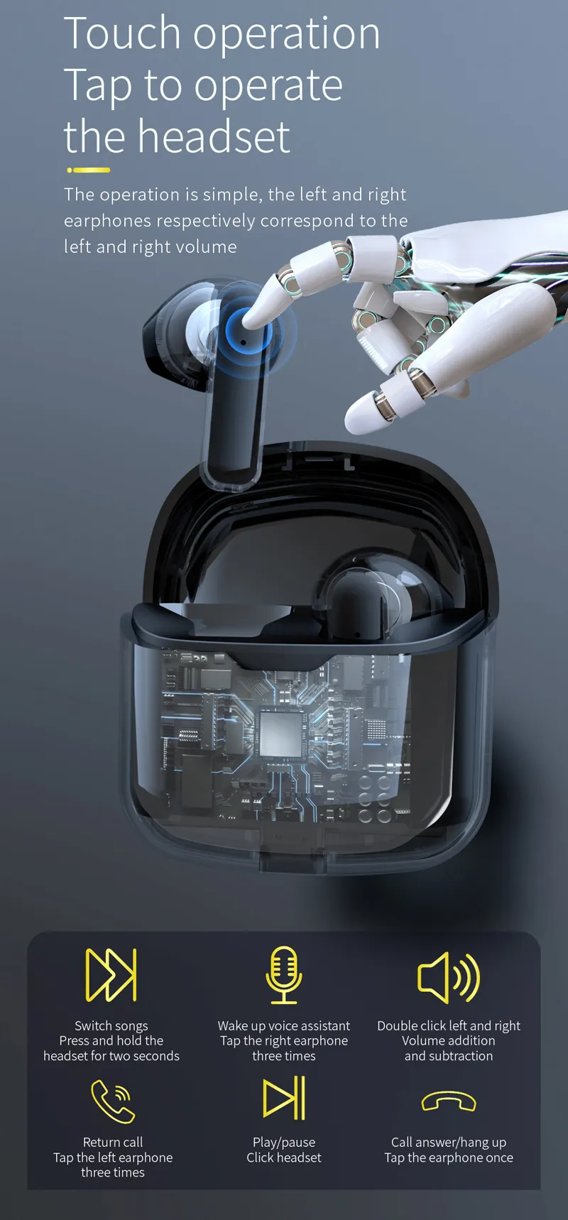 Colorful Bluetooth Waterproof Bluetooth Earbuds With LED Display Type C ...