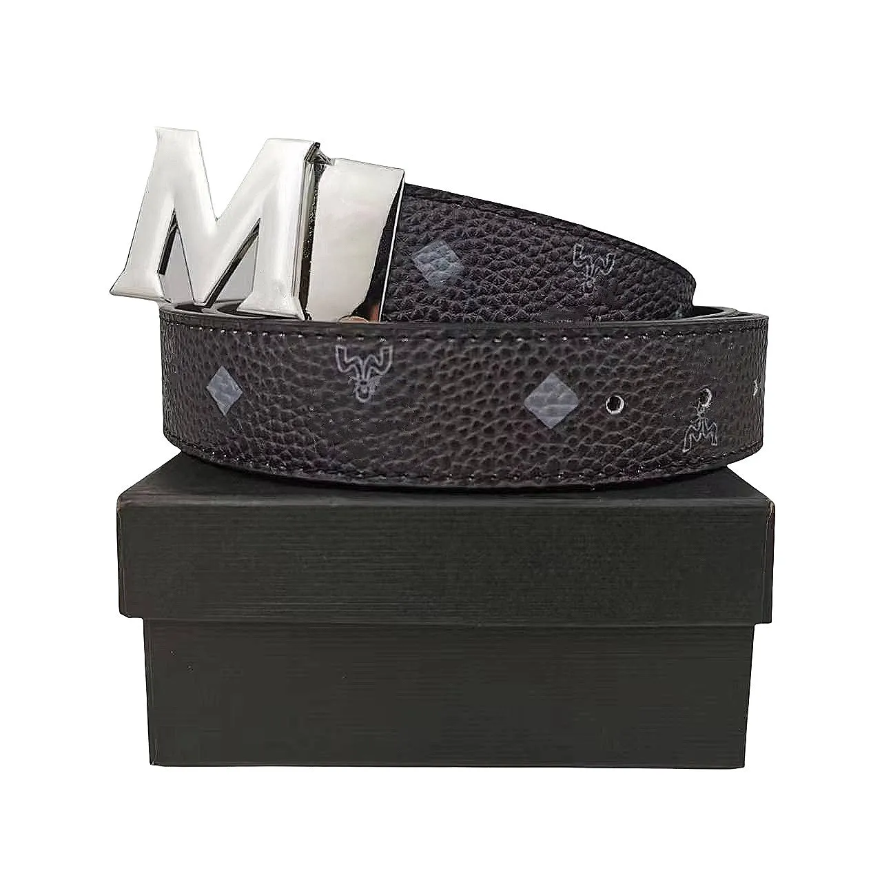 Designer Leather Belt for Men and Women, Luxury Designer M Buckle Belt ...