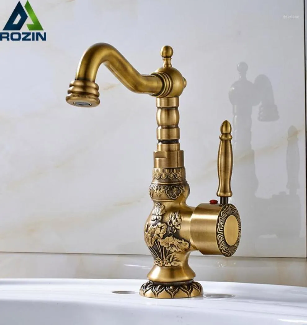 Brass Basin Faucet With Long Nose Spout, 360 Degree Rotation, Single ...