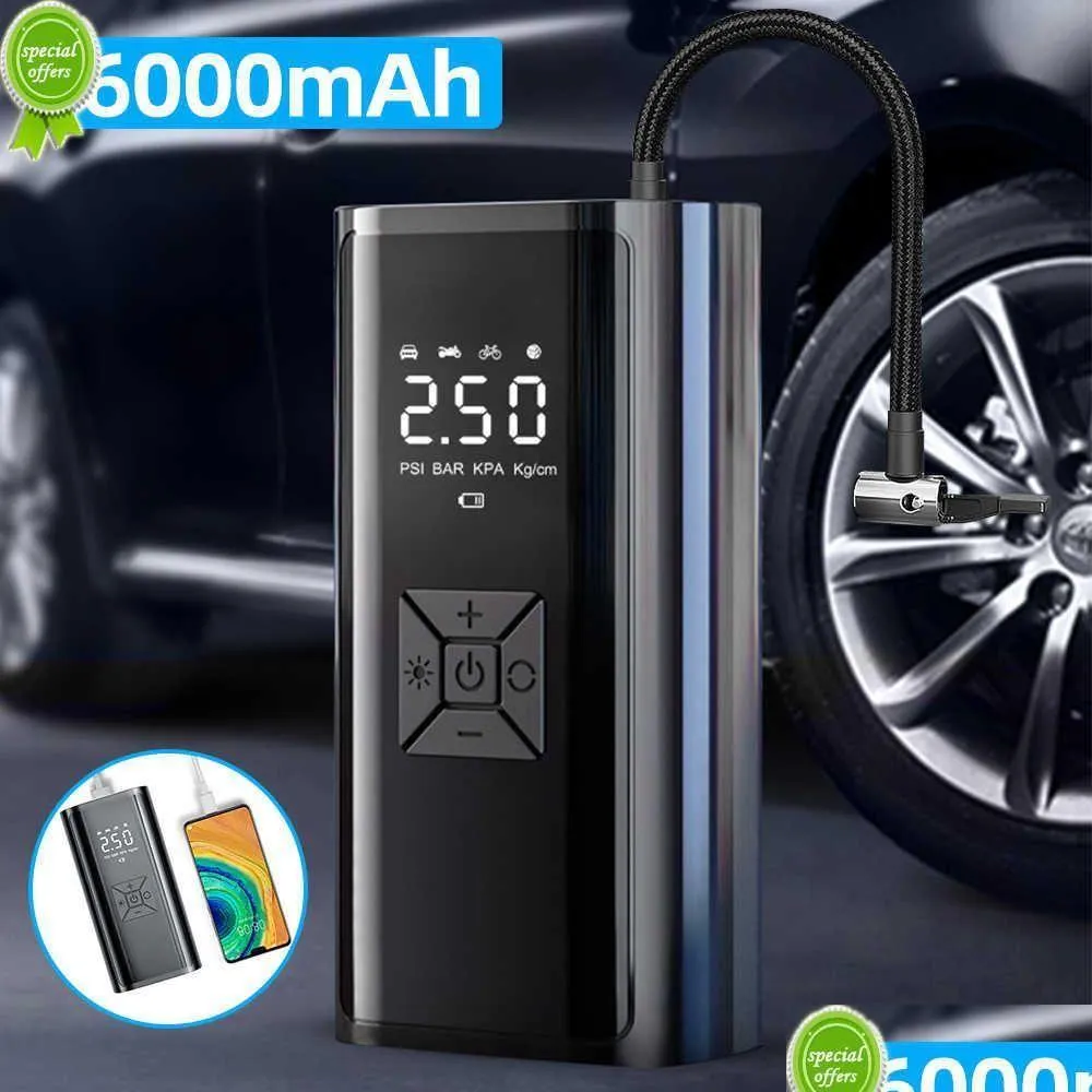 DHgate.com:2024 Model Portable Air Compressor with Digital Pressure Gauge, Rechargeable Car Tire ...